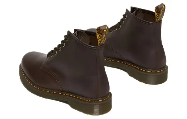 Dr. Martens 101 Crazy Horse Leather Lace Up Ankle Boots - Dark Brown