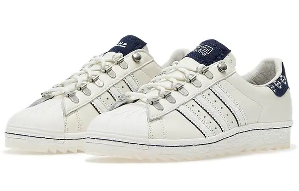 Adidas Footshop X Superstar "blueprinting" Sneakers - White/blue
