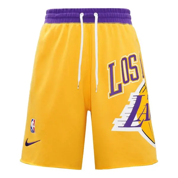 Nike Los Angeles Lakers Basketball Athleisure Shorts - Yellow