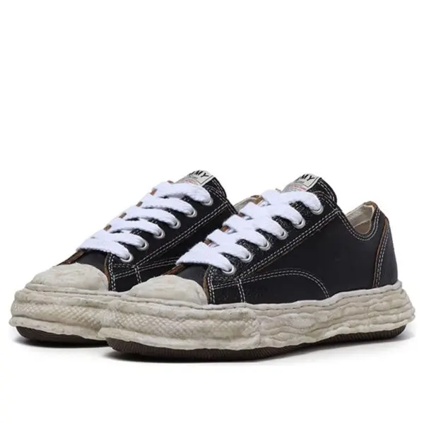 Mihara Yasuhiro Peterson23 Og Sole Cracking Leather Low Sneakers - Black