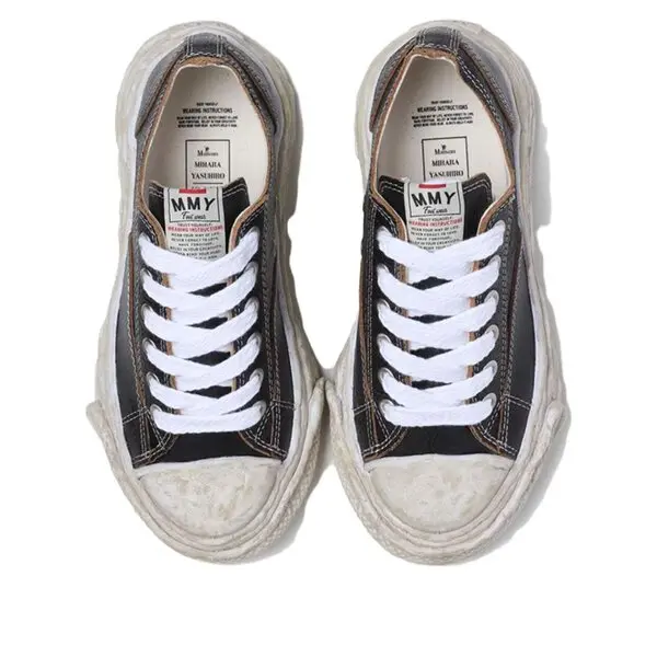Mihara Yasuhiro Peterson23 Og Sole Cracking Leather Low Sneakers - Black