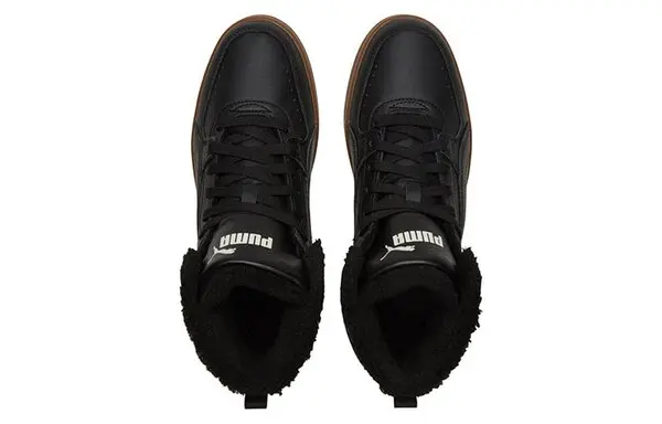 PUMA Rebound Joy Mid Top Sneakers With Fur Trim - Black
