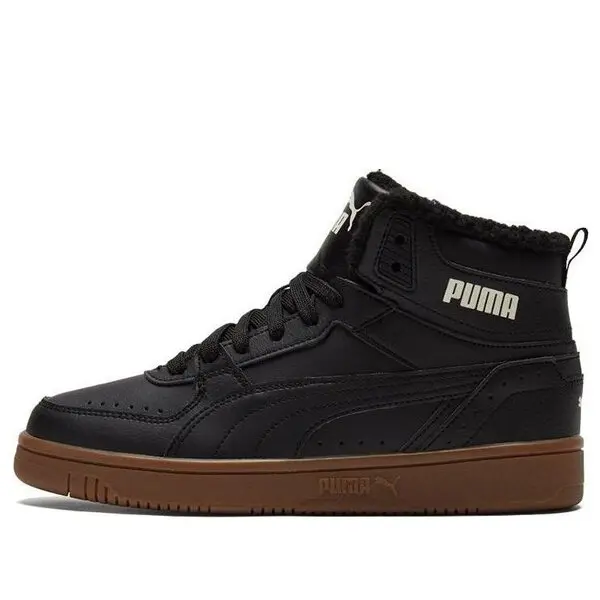 PUMA Rebound Joy Mid Top Sneakers With Fur Trim - Black