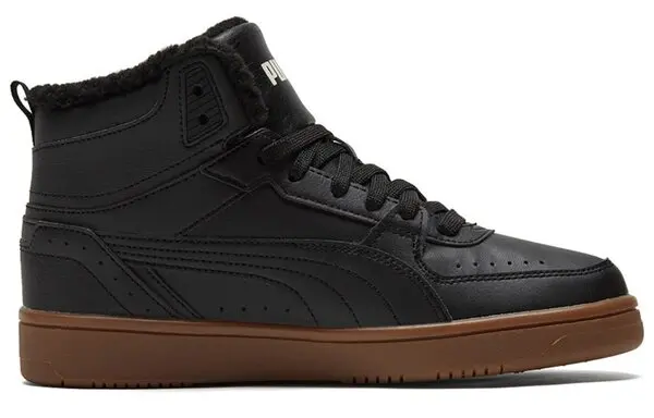 PUMA Rebound Joy Mid Top Sneakers With Fur Trim - Black
