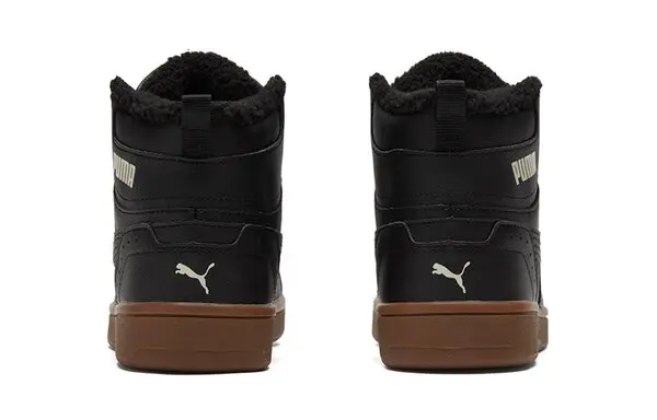 PUMA Rebound Joy Mid Top Sneakers With Fur Trim - Black