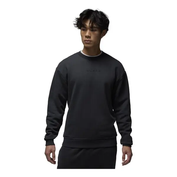 JORDAN Wordmark Knitted Crew Neck Sweatshirt - Black