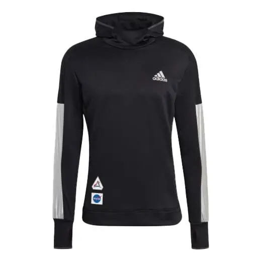 Adidas Space Running Sports Splicing Hoodie - Black