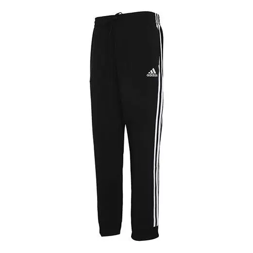 Adidas Casual Sports Side Stripe Bundle Feet Long Pants - Black