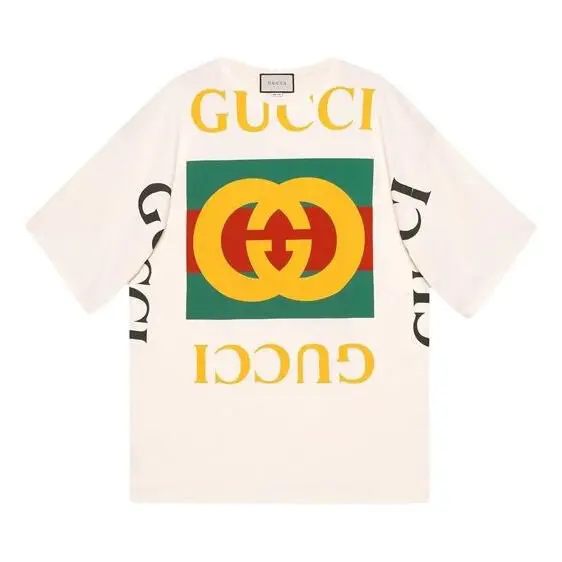 Gucci Large Retro Logo Short Sleeve - White