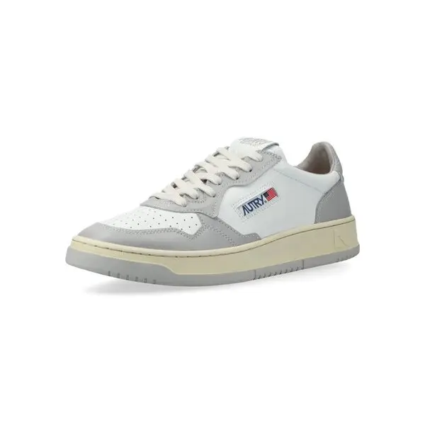 AUTRY Medalist Low Leather Sneakers - Whtie/grey