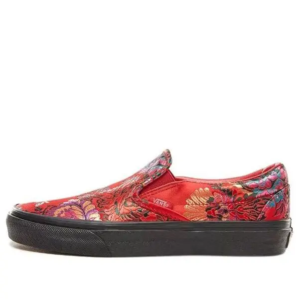 VANS Slip-on Festival Satin Sneakers - Black/red