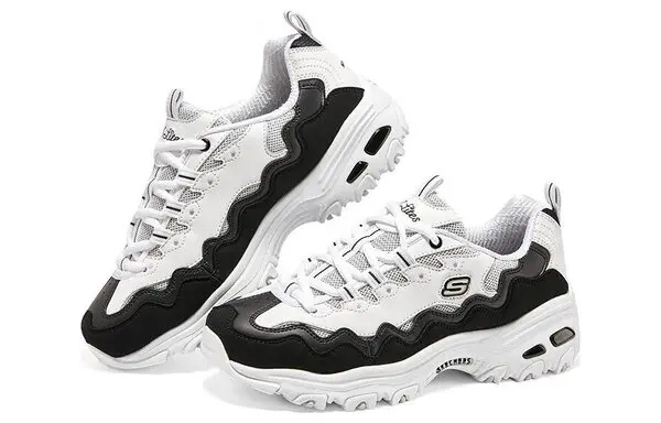 Sketchers D'lites 1.0 "white Black" Sneakers - White/black