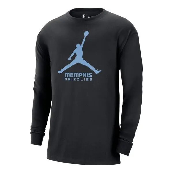 JORDAN X Nba Memphis Grizzlies Essential Long-sleeve T-shirt 'black - Black/blue