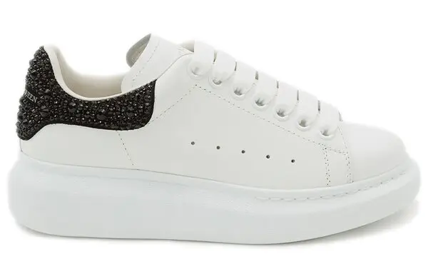 Alexander McQueen Oversized Sneaker With Crystal Embellishment - White/black