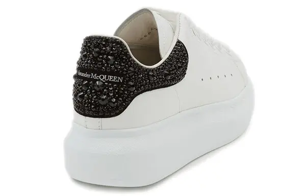 Alexander McQueen Oversized Sneaker With Crystal Embellishment - White/black