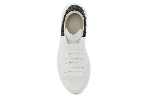 Alexander McQueen Oversized Sneaker With Crystal Embellishment - White/black