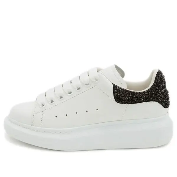Alexander McQueen Oversized Sneaker With Crystal Embellishment - White/black
