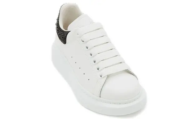 Alexander McQueen Oversized Sneaker With Crystal Embellishment - White/black
