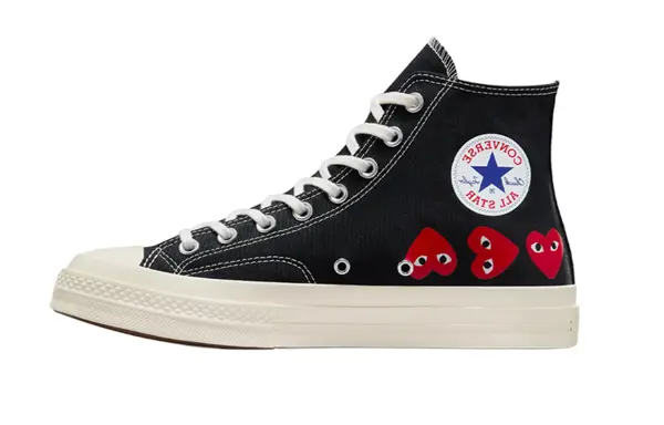 CONVERSE X Comme Des Garcons Play Chuck 70 High Top Sneakers - Black/red