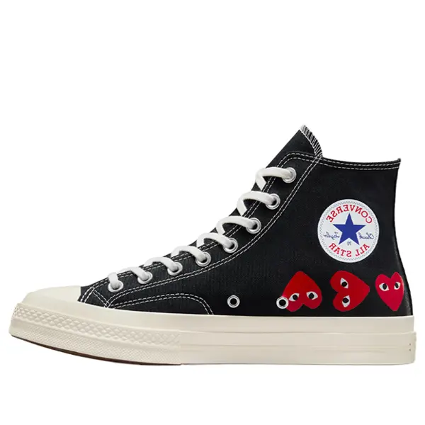 CONVERSE X Comme Des Garcons Play Chuck 70 High Top Sneakers - Black/red