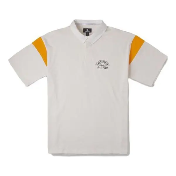 CONVERSE Retro Polo Shirt Asia Sizing 'white - White/orange