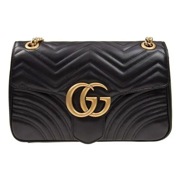 Gucci Marmont Matelasse Shoulder Bag - Black