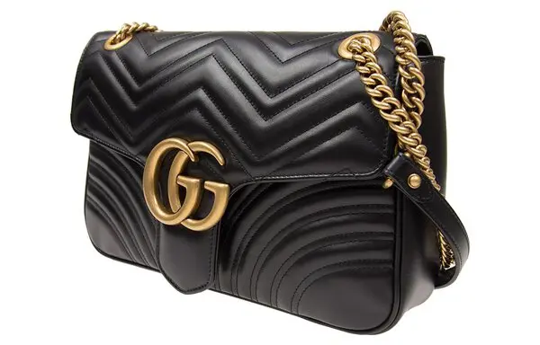 Gucci Marmont Matelasse Shoulder Bag - Black