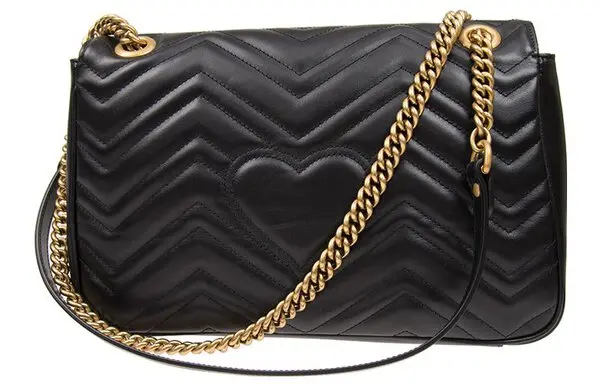 Gucci Marmont Matelasse Shoulder Bag - Black