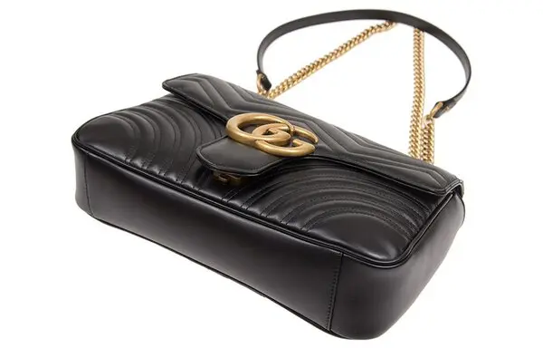 Gucci Marmont Matelasse Shoulder Bag - Black