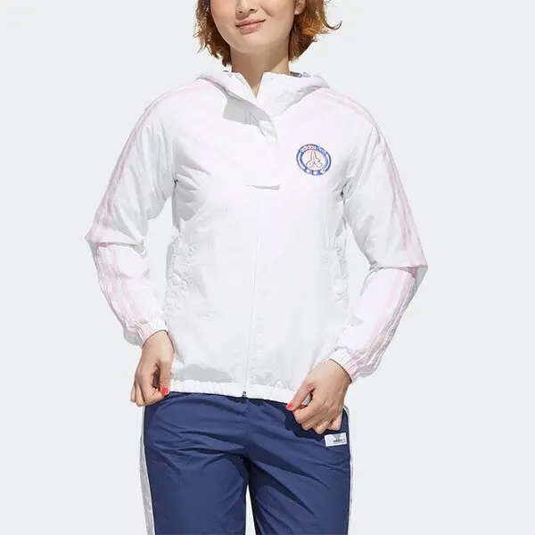 Adidas Neo Windbreaker Jacket With Pink Stripes