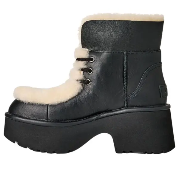 UGG Esmee Leather Lace-up Boots - Black