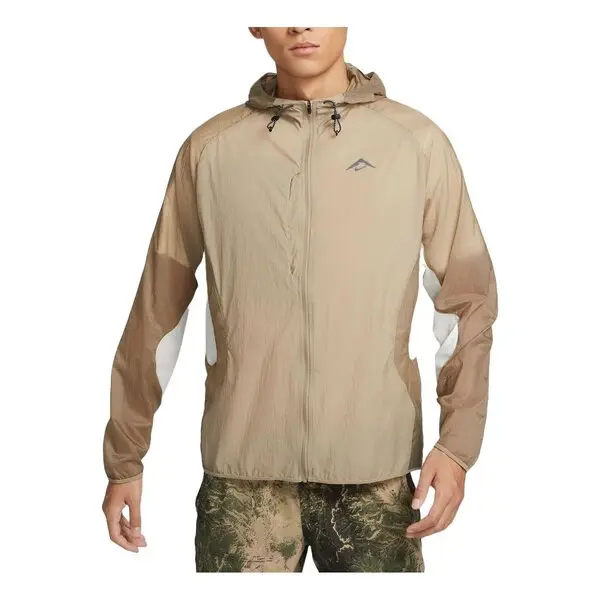 Nike Trail Aireez Running Jacket - Khaki/light Bone White/black