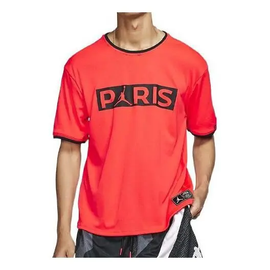 JORDAN Psg T-shirt 'orange Red - Default Colorway