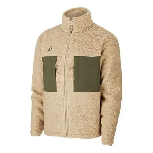 Nike Fleece Stand Collar Jacket - Yellowbrown