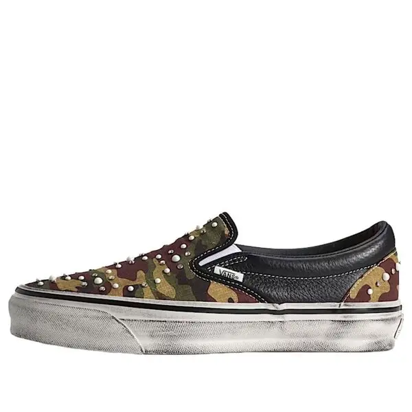 VANS Premium Classic Slip-on Pearlized Embellished Sneakers - Camo/black