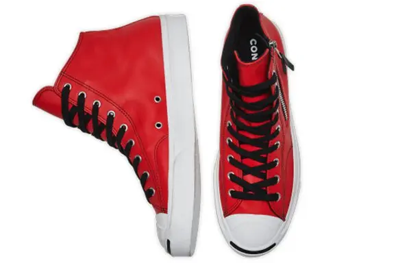 CONVERSE Jack Purcell Zip High Top Sneakers - Red