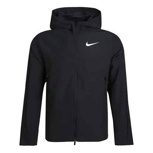 Nike Logo Woven Training Hooded Jacket - Black