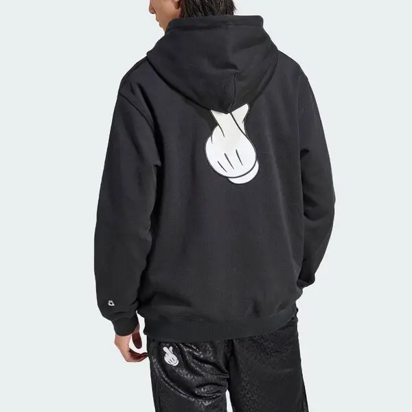 Adidas Originals X Mickey Mouse Appliqué Cotton Hoodie - Black