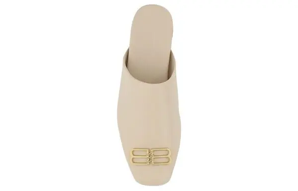 Balenciaga Leather Embossed Logo Slipper