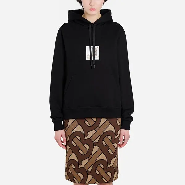 Burberry Deer Print Cotton Oversized Hoodie