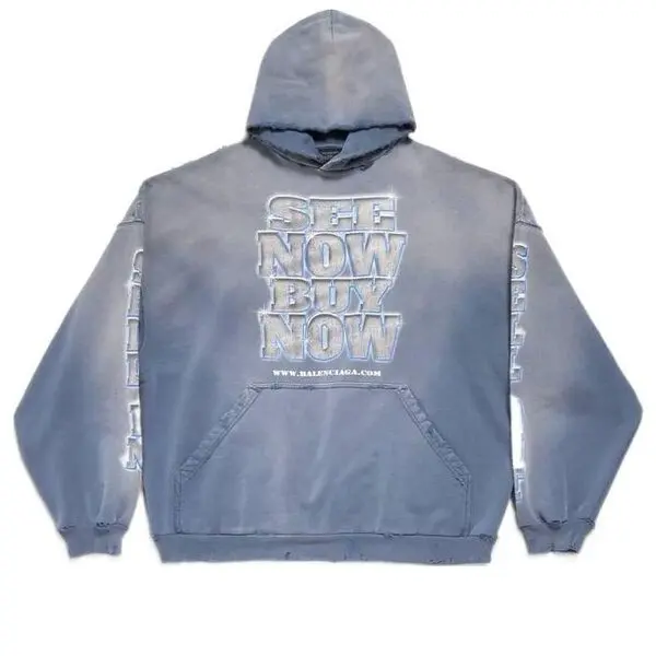 Balenciaga See Now Buy Now" Hoodie - Blue