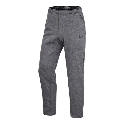 Nike Solid Color Small Logo Fleece Casual Training Sports Pants/trousers/joggers Gray - Default Color