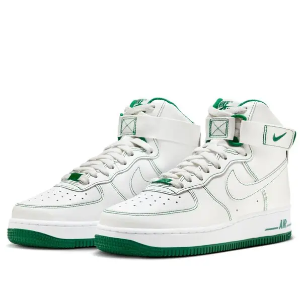 Nike Force 1 High Top Sneakers - White/green