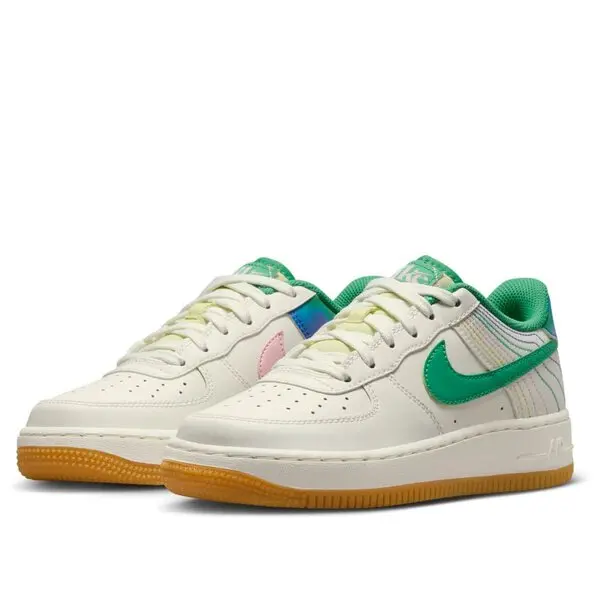 Nike Force 1 Low "heel Stitch" Sneakers - White/green