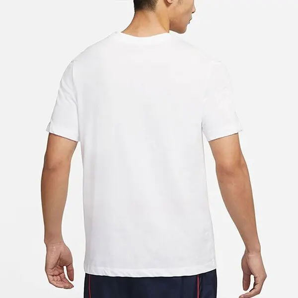 Nike Flowers Large Logo Casual Sports Solid Color Round Neck Short Sleeve White T-shirt - Multi-color