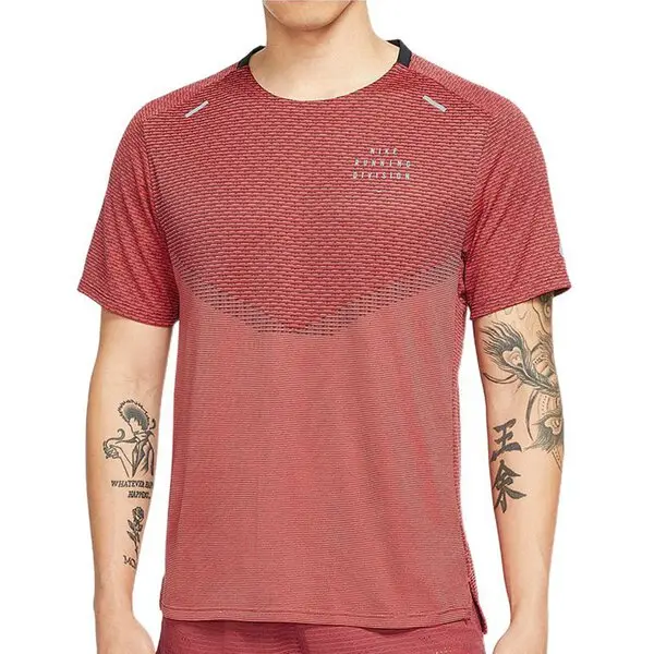 Nike Alphabet Printing Breathable Round Neck Short Sleeve Light Red T-shirt - Default Color