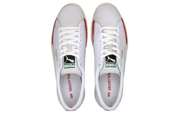 PUMA Basket 90680 L Lace Up Sneakers - White/red