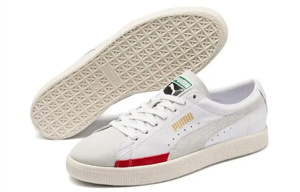 PUMA Basket 90680 L Lace Up Sneakers - White/red