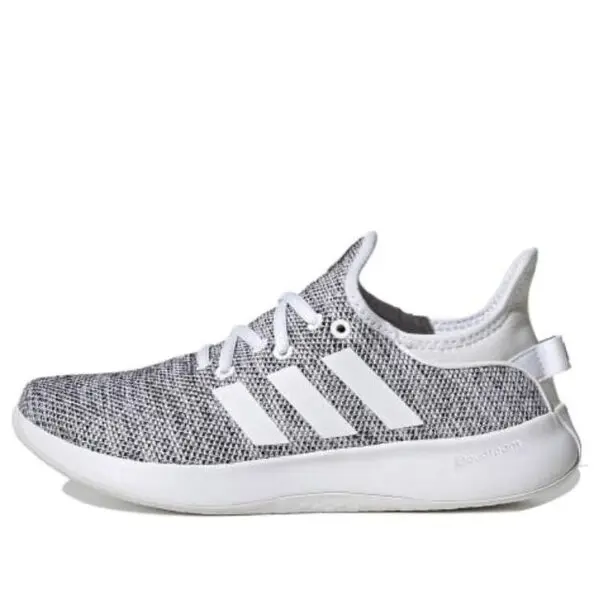 Adidas Cloudfoam Pure Heather White Sneakers - Cloud White/cloud White/core Black