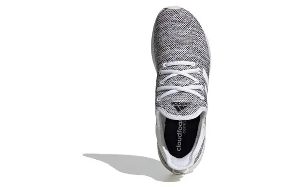 Adidas Cloudfoam Pure Heather White Sneakers - Cloud White/cloud White/core Black
